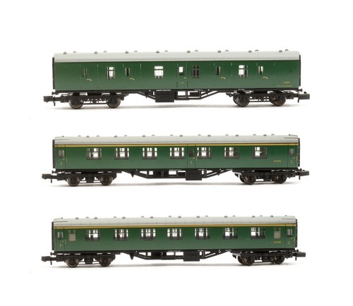GRAHAM FARISH 'N' GAUGE LOT OF 3 BR GREEN MK1 CORRIDOR FIRST/FULL BRAKE ...