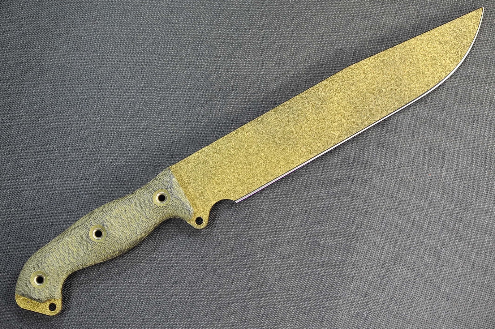 Busse Combat Bushwacker .20” Flat Ground Bronze INFI Blade Black Canvas ...