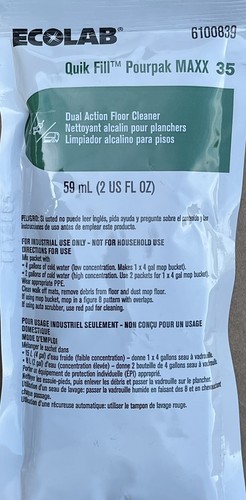 (35) Ecolab Quik Fill 35 Maxx Dual Action Floor Cleaner 6100839 Packets ...
