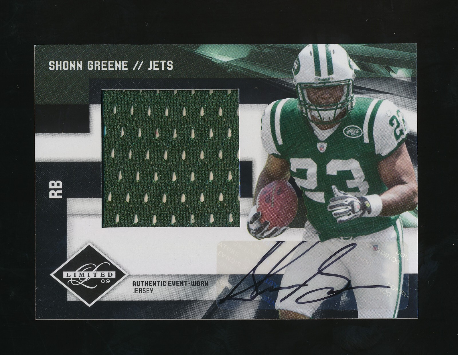 SHONN GREENE 2009 LIMITED ROOKIE JUMBO JERSEY RC AUTOGRAPH 3/10 *NEW ...
