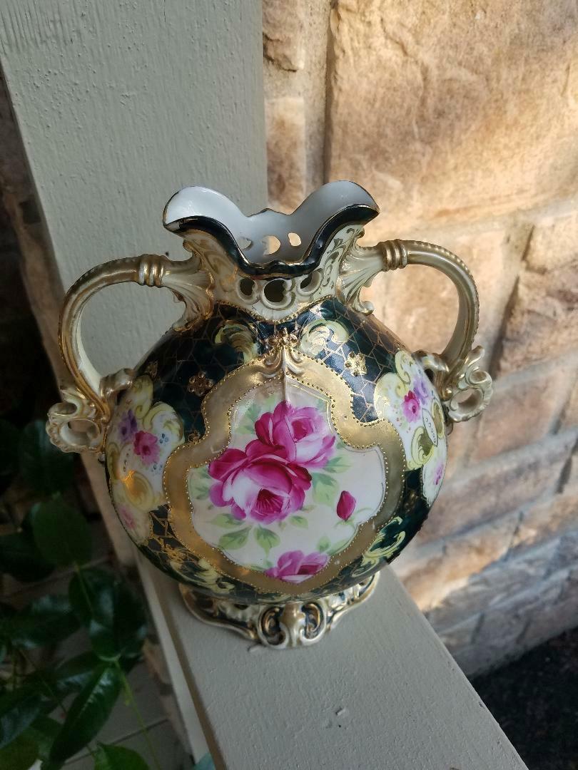 Royal Kinran Nippon Hand Painted Rose Vase, Ca 1906 | eBay