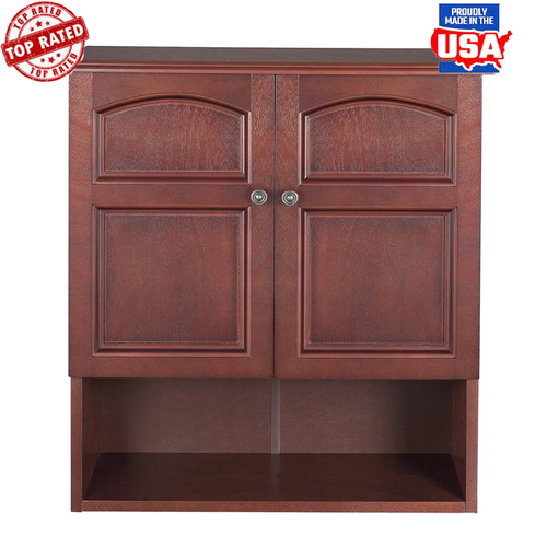 Removable Wooden Wall Cabinet W/ Adjustable Shelves Bathroom Kitchen ...