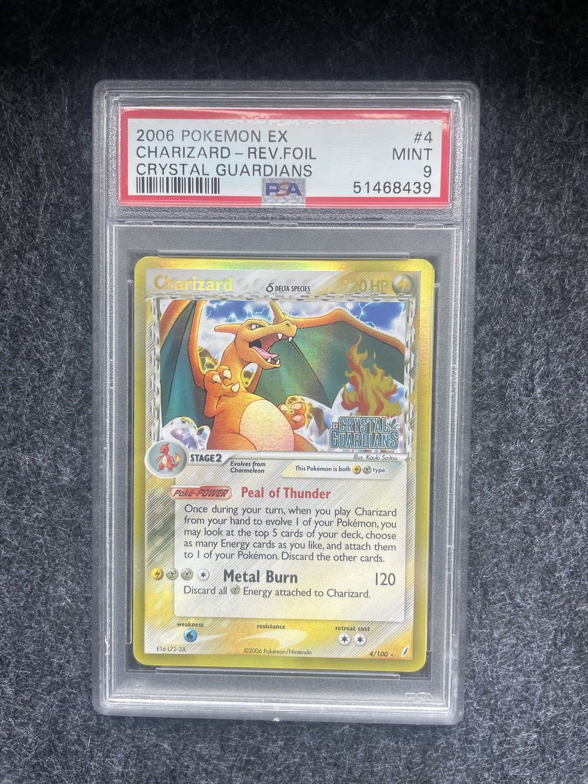 Pokemon Charizard Psa 9 Delta species EX Crystal Guardians Rev Foil ...