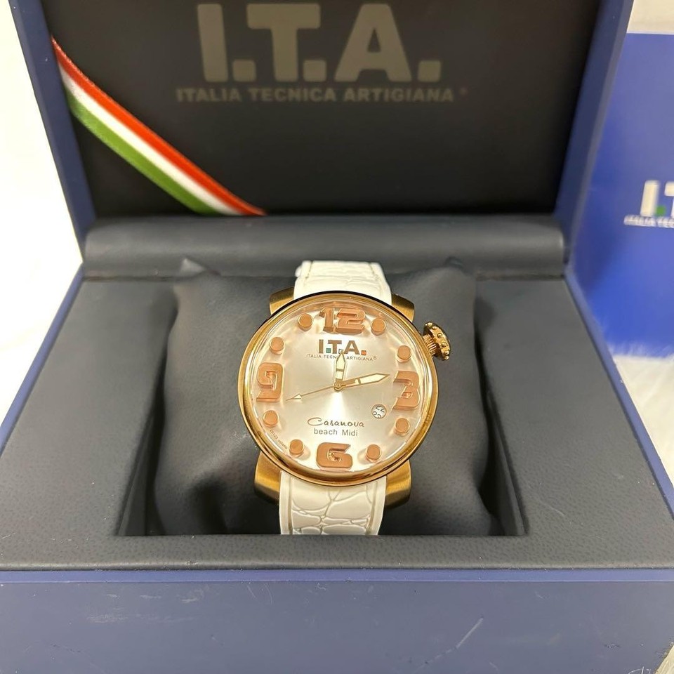 ITA Casanova Beach Midi Ladies Watch Pink Rubber Band 39mm Quartz Used | eBay