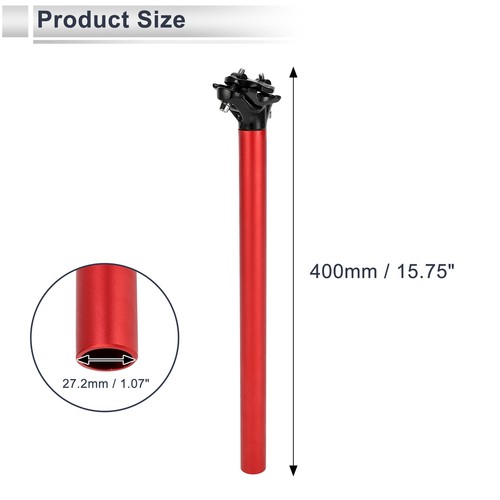 Bike Seat Posts 27.2x400mm Adjustable Angle Post Seat Tube Red Aluminum ...