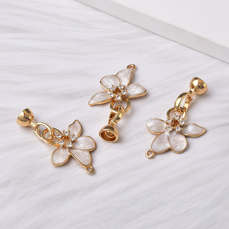 Gold Plated Flower Connector Fasteners Lock Closure Clasps DIY Jewelry ...