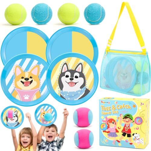 Beach Toys Toss and Catch Ball Set for Kids,Sticky Ball Catch Game with ...