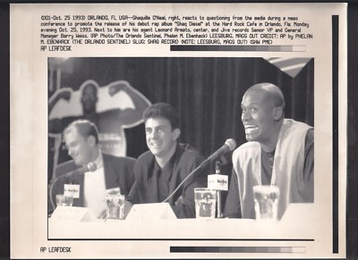 Shaquille "Shaq" O'Neal 1993 Rap Album Release Vintage A/P Laser Wire ...