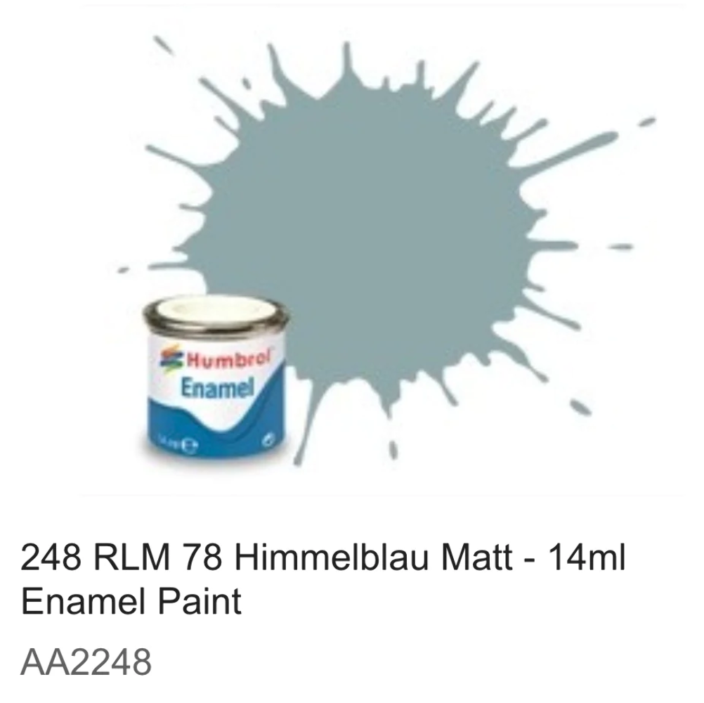 Humbrol+Enamel+14ml+%28248%29+RLM+78+Himmelblau+Matt+AA2248 for sale ...
