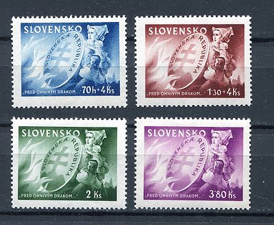 SLOVAKIA WW2 GERMAN PUPPET STATE 1944 SCOTT 108-109 B25-B26 PERFECT MNH ...