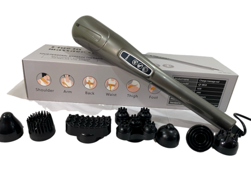 Electric Handheld Massager with 8 Heads Full Body Back Neck Leg Foot ...