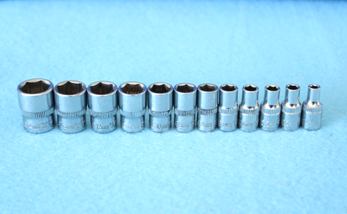 Carlyle 1/4" Drive 12 Piece Metric 6-Point Shallow Socket Set ~ 14mm ...