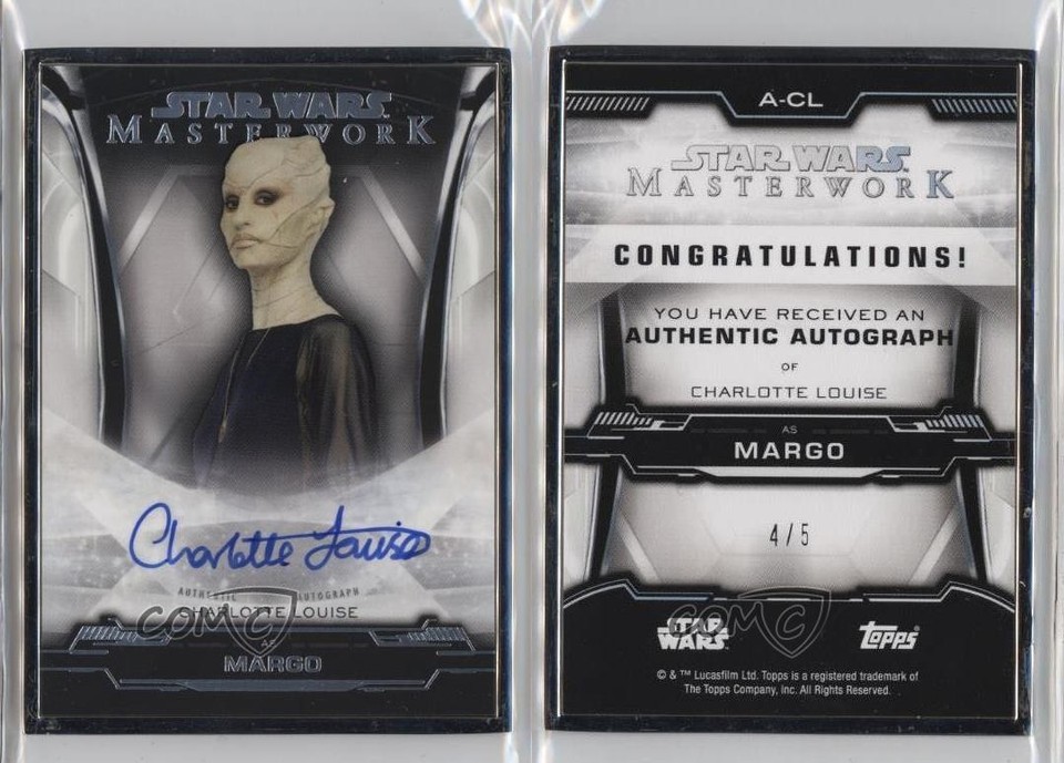 2019 Star Wars Masterwork Silver Framed 4/5 Charlotte Louise as Margo ...