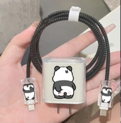 Adorable Panda 3 Pc Protector Apple Charger Case 18/20w IPhone 14/13 ...