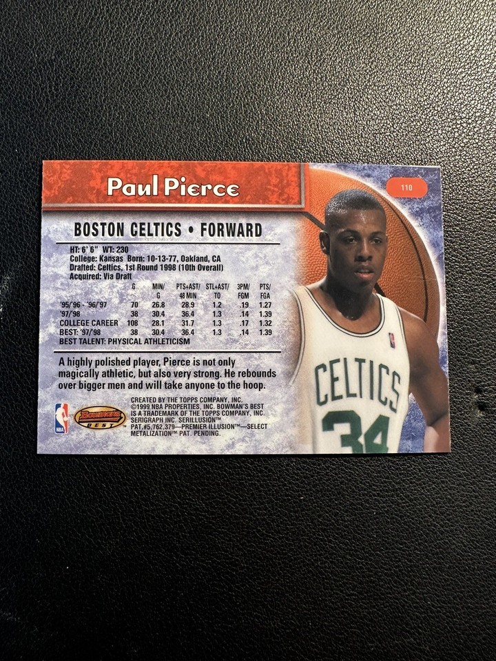 1998-99 Bowman's Best #110 Paul Pierce Rookie Card | eBay