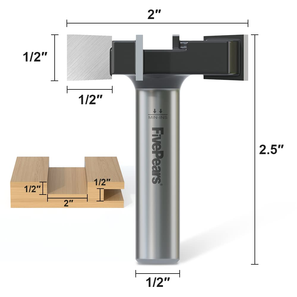 CNC Spoilboard Surfacing Router Bit 1/2 Inch Shank, 2" Cutting Diameter ...