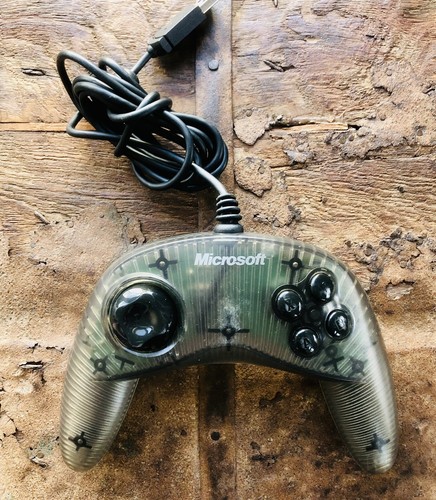 Microsoft Controller Sidewinder Plug & Play PC Game Pad Clear Green USB ...