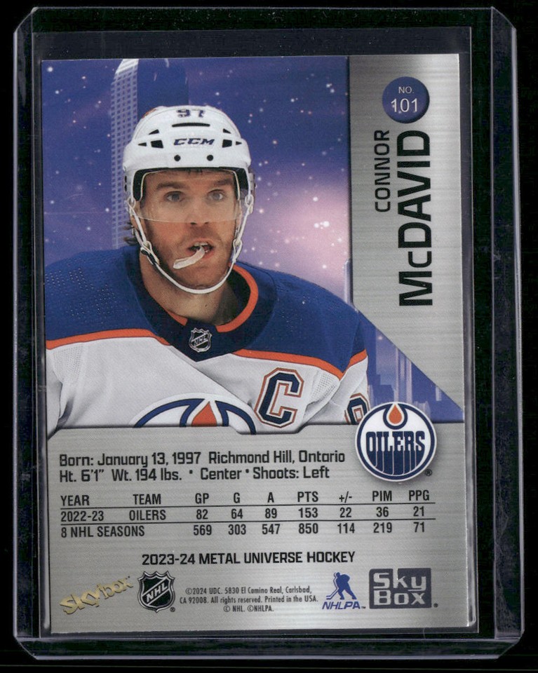 Connor McDavid 2023-24 Skybox Metal Universe #101 Edmonton Oilers | eBay