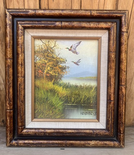 VTG Flying Canadian Geese In Flight Oil Painting Canvas Hendricks ...