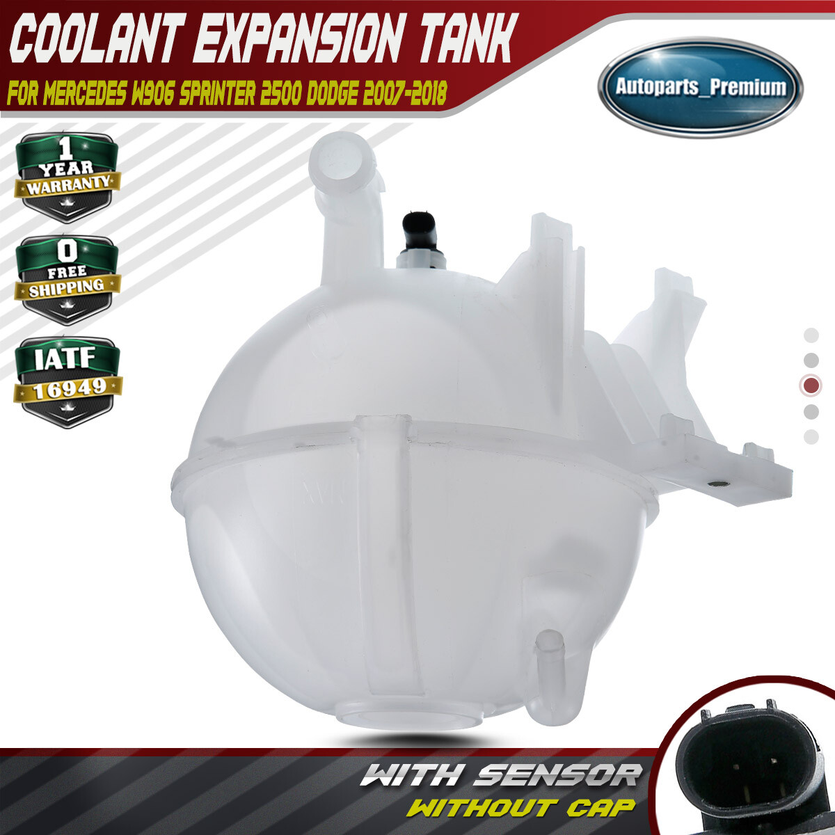 Coolant Expansion Tank w/Sensor for Mercedes-Benz Dodge W906 Sprinter ...