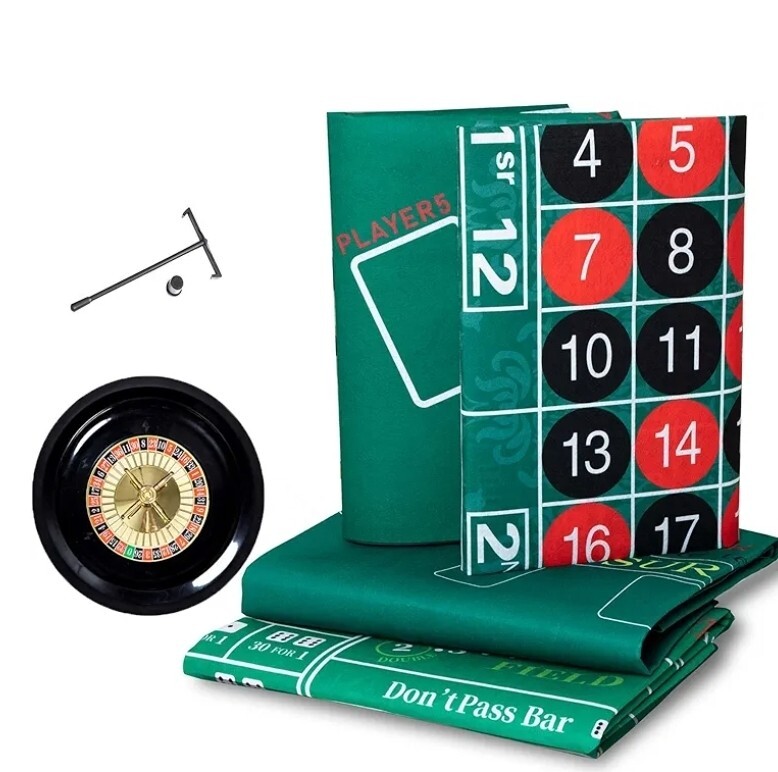4 In 1 Casino Game Tableclothes. Texas Holden, Roulette, Craps ...
