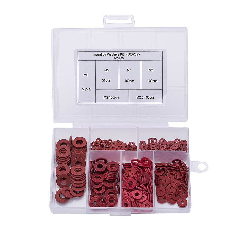 500PcS/set M2 M2.5 M3 M4 M5 M6 Flat Pad Insulation Washers Red ...