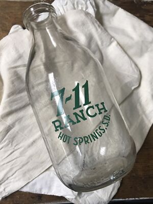 VTG Duraglas 7-11 Ranch Hot Springs South Dakota SD Half Gallon Glass ...