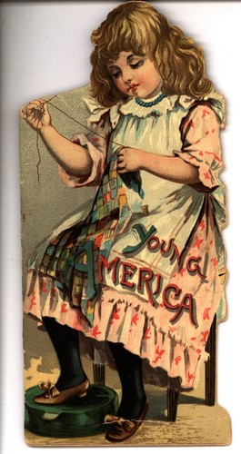 YOUNG AMERICA, GRACE FLOYD, shaped VICTORIAN children's Tuck book 1449 ...