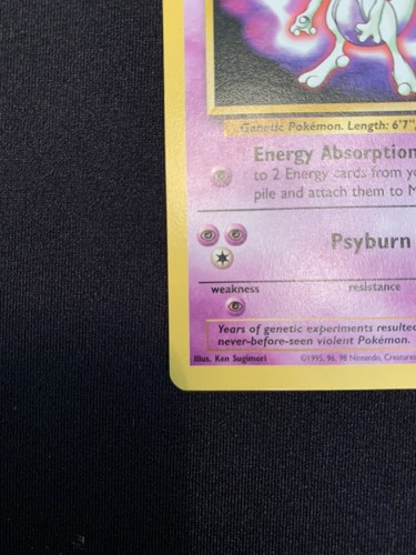 Mewtwo Kids WB Presents Pokemon The First Movie Rare 1995 pokemon card ...
