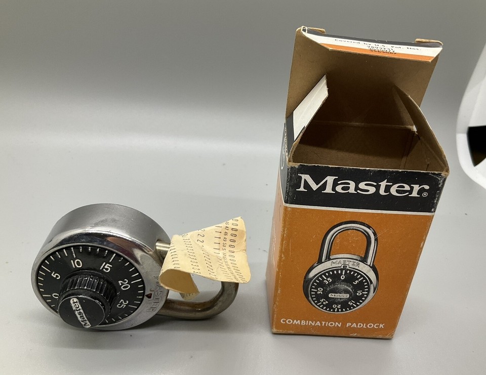 Vintage NOS Master Lock Co. Combination Padlock 1502 Original Box w ...