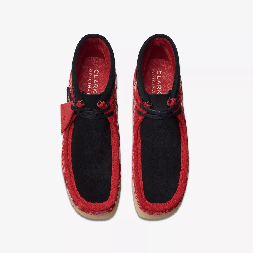 New CLARKS Original EXCLUSIVE Popcaan Collab Red Black Camouflage ...