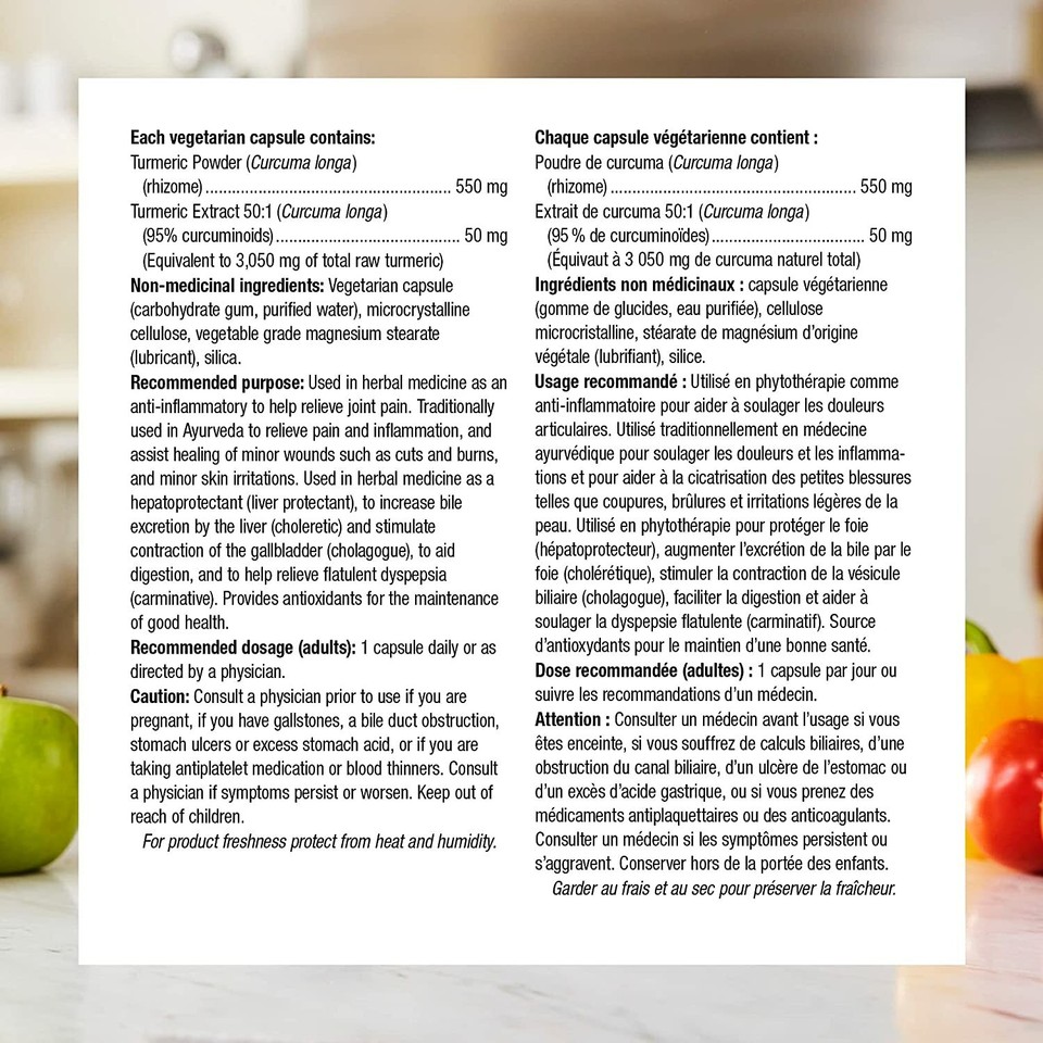 Webber Naturals Turmeric Curcumin, 3,050 mg, 120 Vegetarian Capsule | eBay