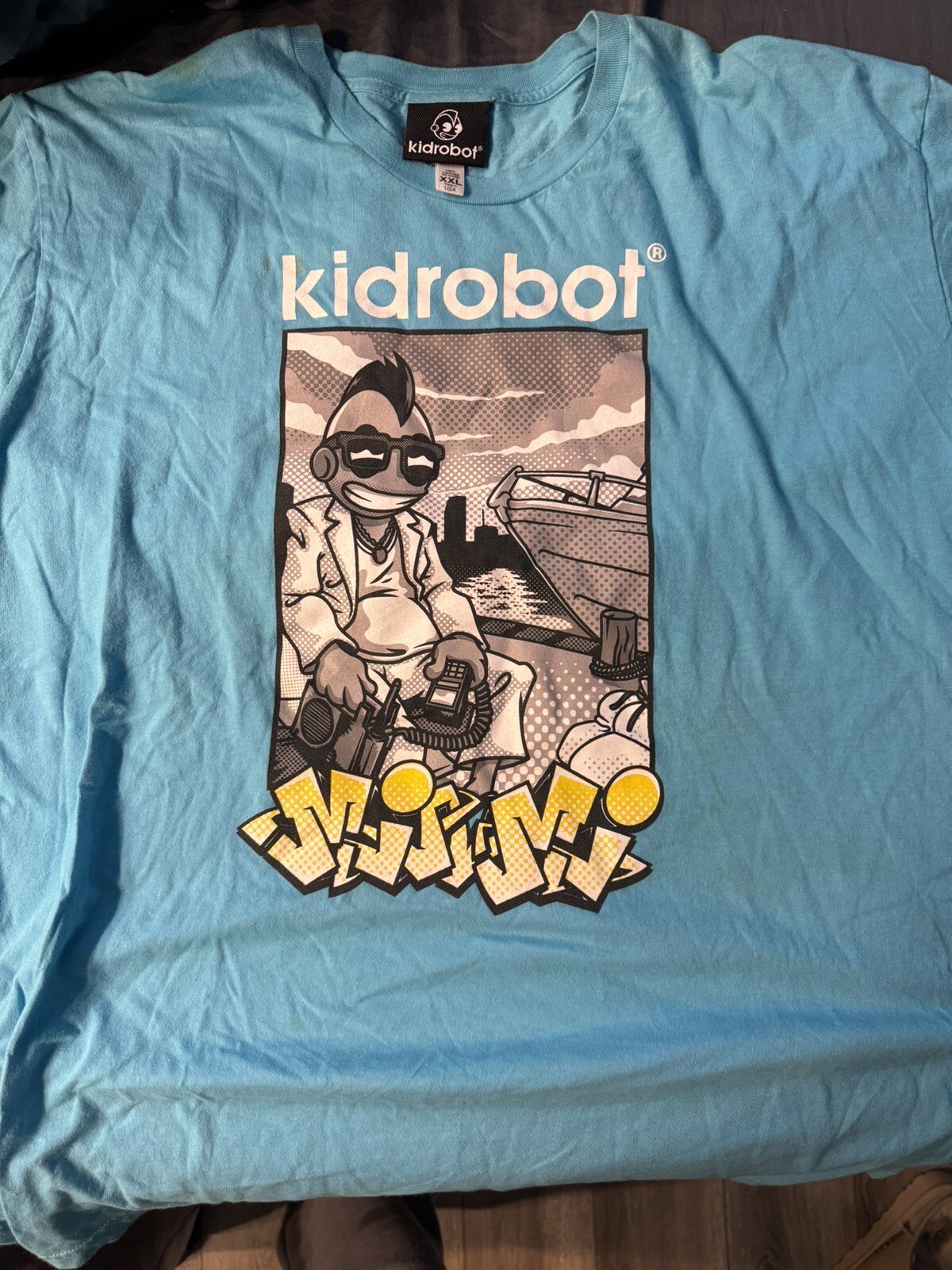 Men's KIDROBOT Blue Miami T-Shirt Rare Size XXL | eBay