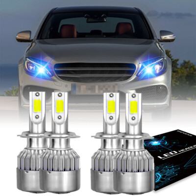 For Mercedes-Benz C250 C300 C350 4x 8000K LED Headlight Kit High &Low ...