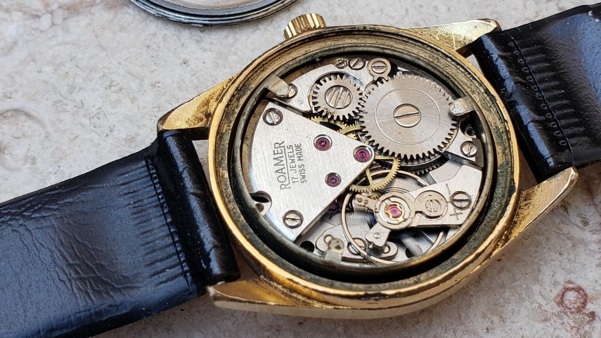 VINTAGE ROAMER VANGUARD MECHANICAL GOLD PLATED 30MM MENS VINTAGE ROAMER VANGUARD MECHANICAL GOLD PLATED 30MM MENS
