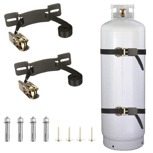 Propane Tank Holder ，Cylinder Wall Mounted Brackets, Ratchet Straps（6 ...