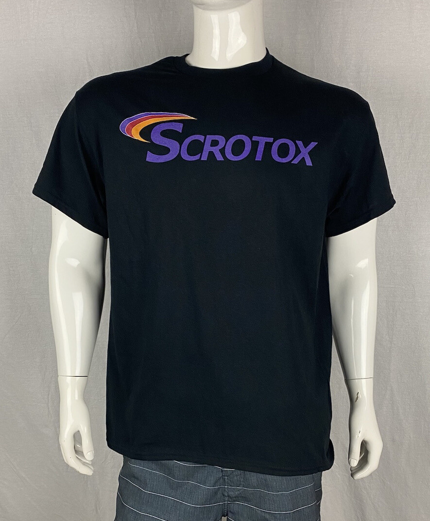 Scrotox Black Front Logo T Shirt NEW, Size Large | eBay