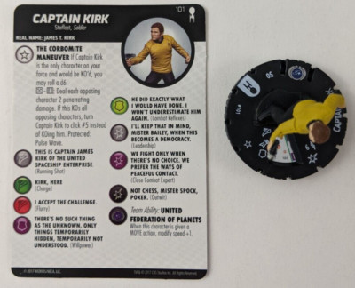 Captain Kirk #101 Heroclix Wizkids Star Trek Away Team Original Series ...