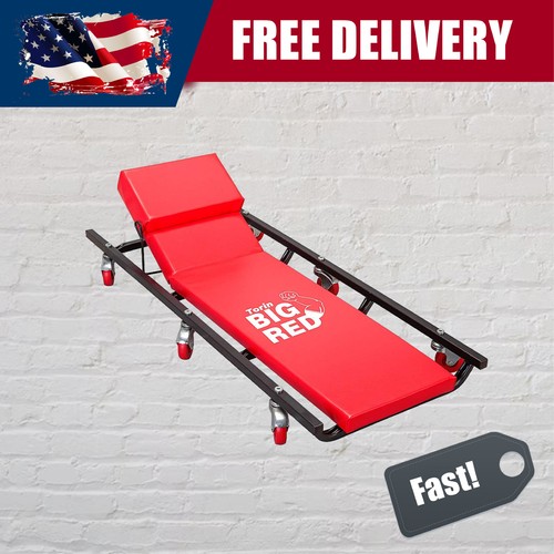 BIG RED 6 Casters Torin Rolling Garage Creeper 40" Padded Mechanic Cart ...