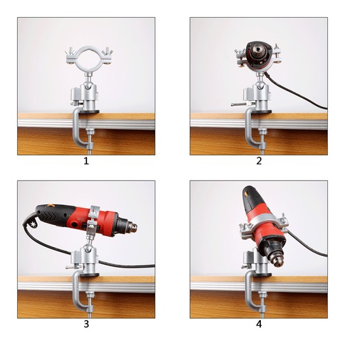 360 Rotating Bench Clamp Vises Grinder Holder Drill Stand Aluminum ...