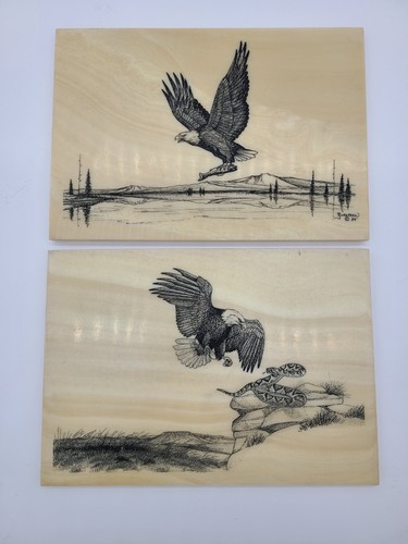 Vintage Etched Marble By Montana Artist Jim Borgreen | Set of 2 | eBay