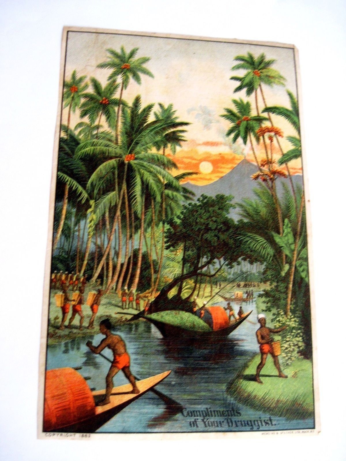 1883 Stunning Advertising Calender "Warner Safe Remedies" w/ Hawaiian ...