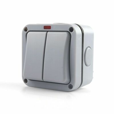 Wall Switch 1/2 Gang Push Button Outdoor Socket Box Waterproof External ...