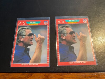 1989 PRO SET #225 DON SHULA (RC) ROOKIE CARD LOT!! 2 CARD LOT!! $1 ...