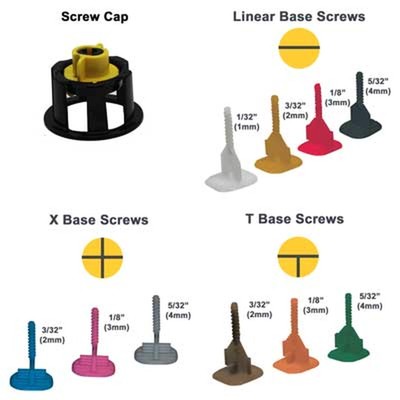 EZ Click Leveling Cap-50pcs Next-Generation Screw-based Tile Leveling ...