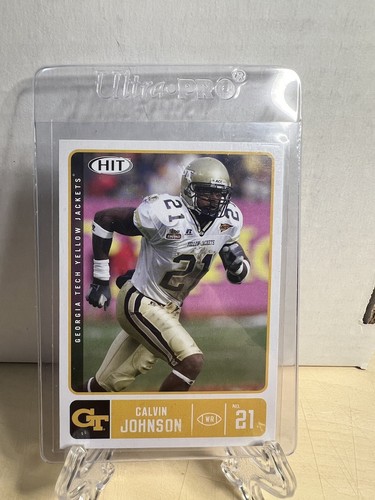 2007 Sage Hit Calvin Johnson Rookie Card #61 Georgia Tech Detroit Lions ...