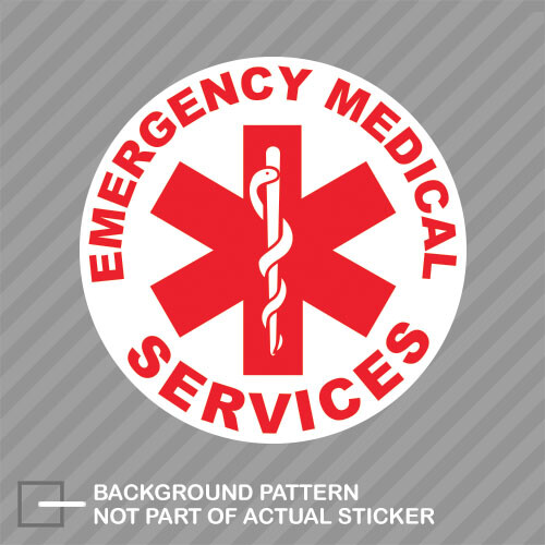 Red Round Emergency Medical Services Logo Sticker Decal Vinyl EMS | eBay