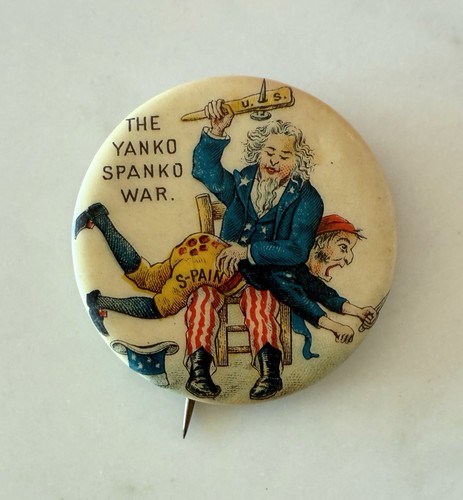 1898 Spanish-American War “Yanko Spanko” Political Cartoon Pinback ...