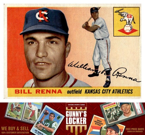 1955 Topps Bill Renna 121 Kansas City Athletics | eBay