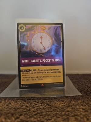 Lorcana RARE - WHITE RABBIT'S POCKET WATCH Non-foil 68/204 Pack Fresh ...